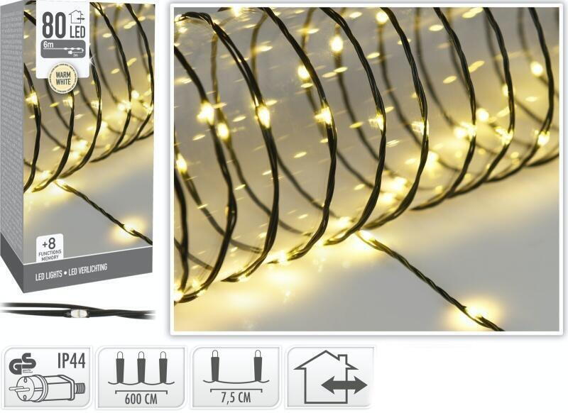 LED string lyskæde med 80 varmhvide LED - kun 59,95 hos Sliplet