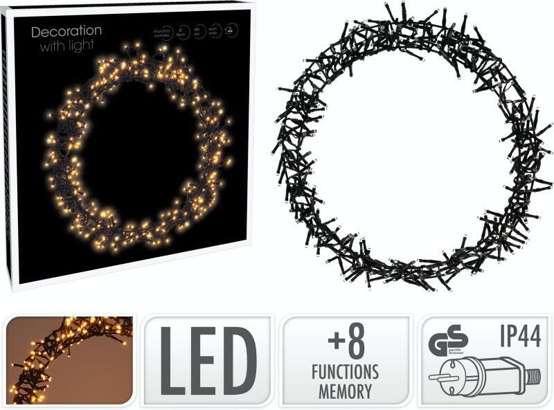 Krans med 300 varmhvide LED - Ø38 cm. - kun 179,95 hos Sliplet